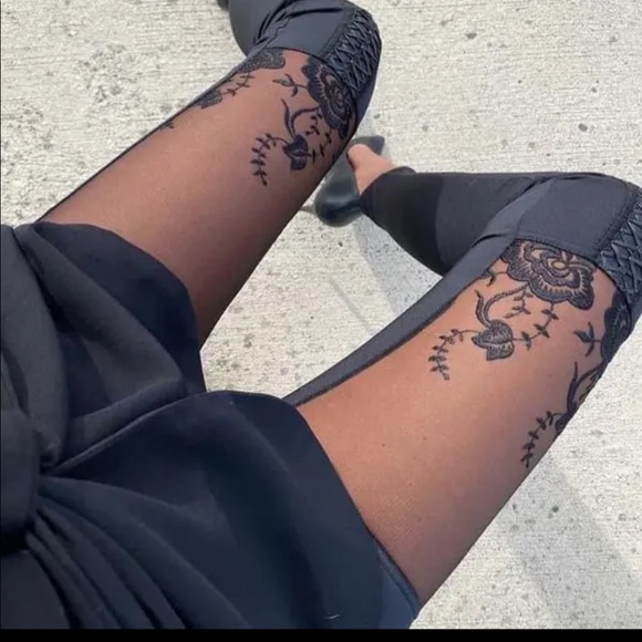 Pants & Jumpsuits | New Fab Chic Sexy Sheer Mesh Pattern Leggings ...